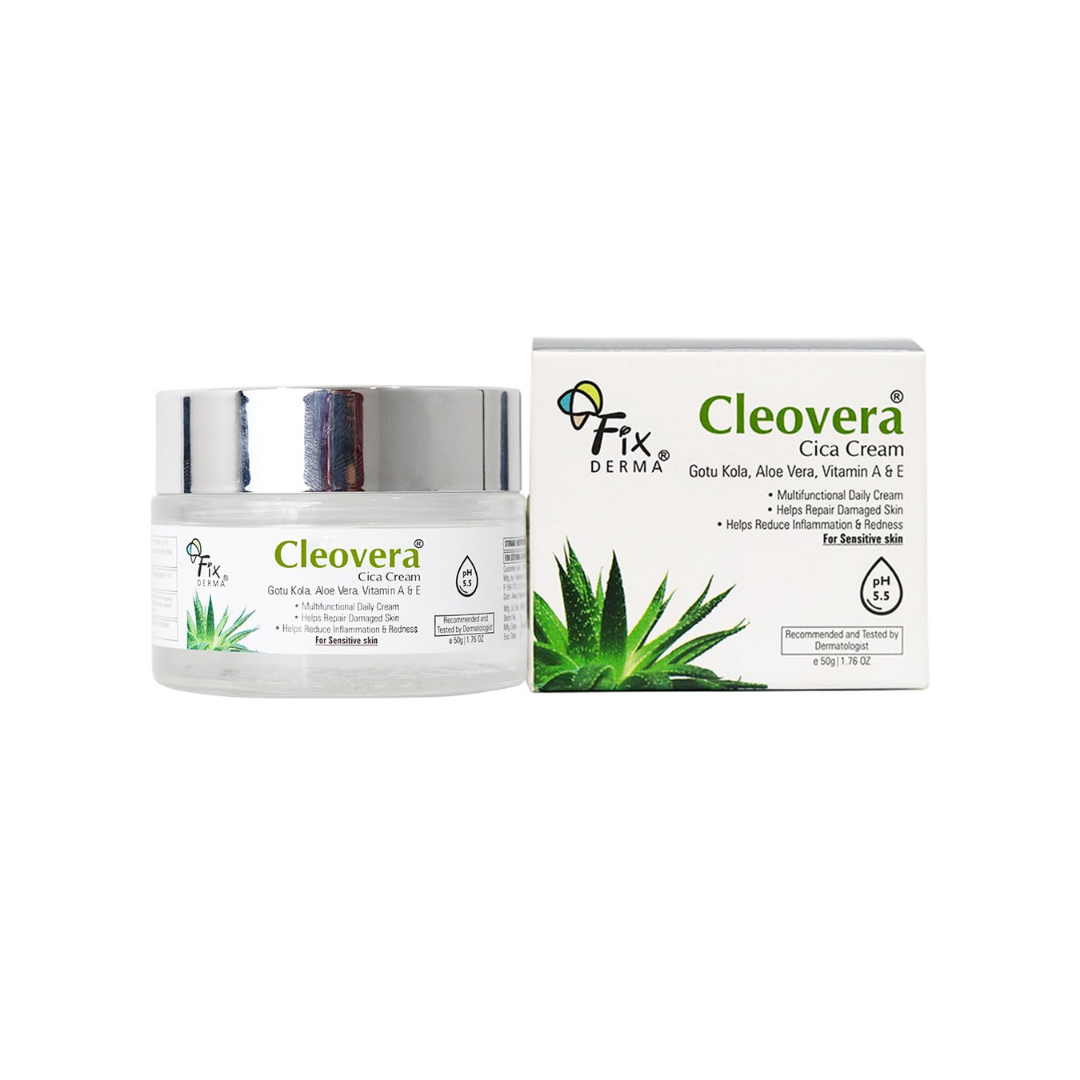 Fix derma cleovera cica cream 50g-Gotu kola,aloe vera,vitamin A&E